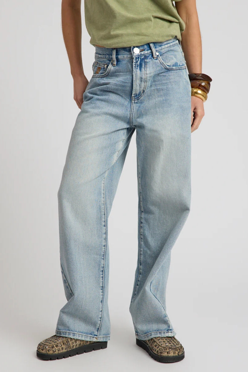 ONE TEASPOON Baxters Mid Waist Wide Leg Jean Hendrixe Blue – Corner ...