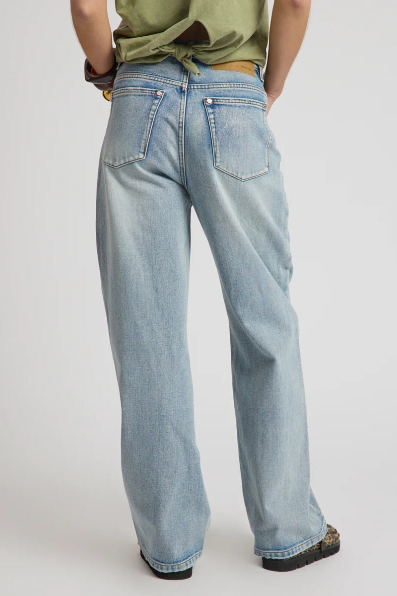 ONE TEASPOON Baxters Mid Waist Wide Leg Jean Hendrixe Blue – Corner ...