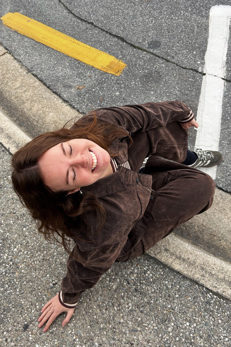 THRILLS Bailey Flocked Jacket Dark Chocolate – Corner Store Wanaka