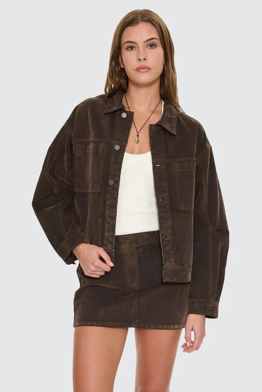 THRILLS Bailey Flocked Jacket Dark Chocolate – Corner Store Wanaka