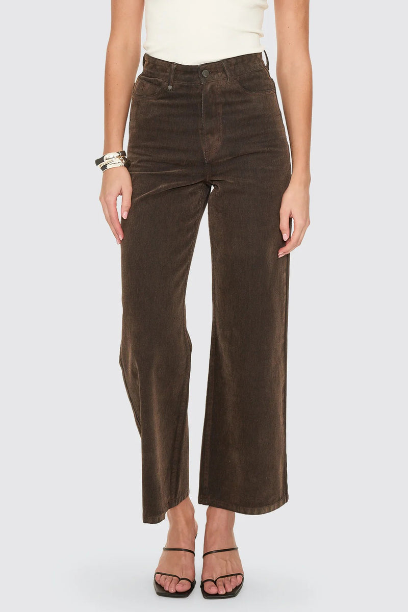 THRILLS Holly High Rise Flocked Jean Dark Chocolate – Corner Store Wanaka